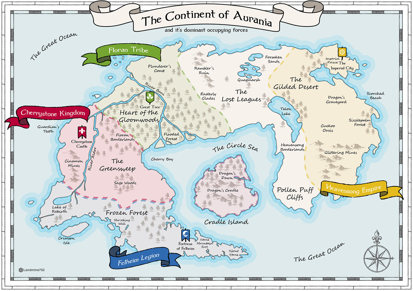 Poster Map of Aurania | Landmine752